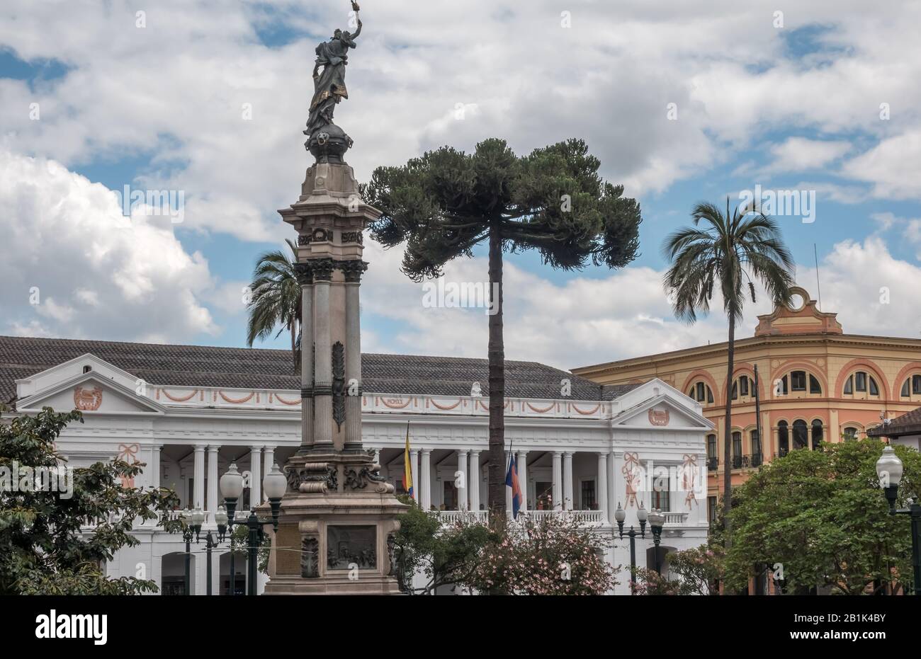 Plaza Grande, historical center of Quito, founded in the 16th century ...