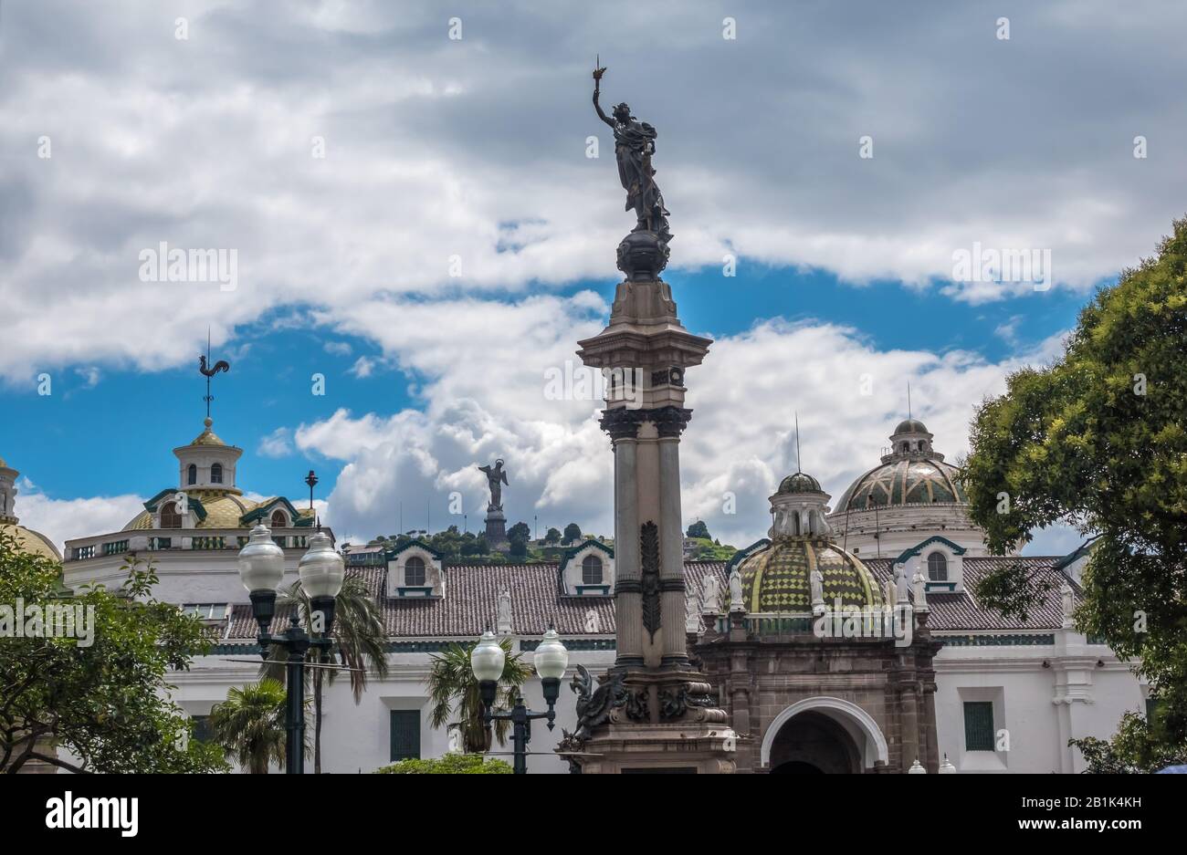 Plaza Grande, historical center of Quito, founded in the 16th century ...