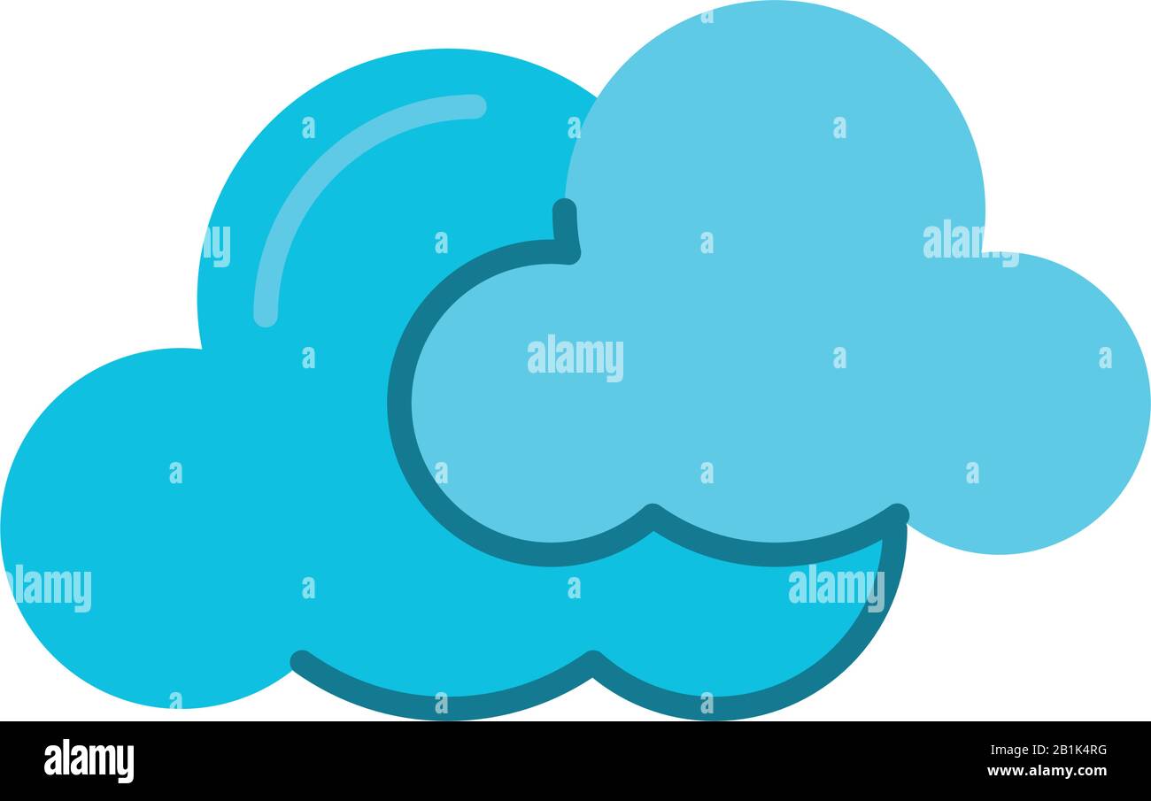 clouds over white background, flat style icon, vector illustration ...
