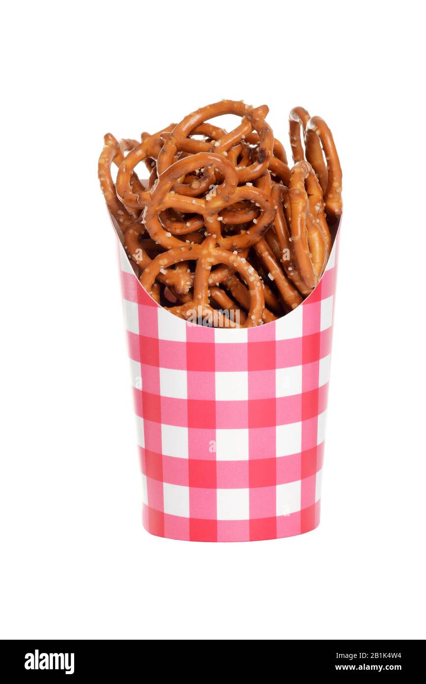 Isolated salted pretzel in paper cup Stock Photo - Alamy