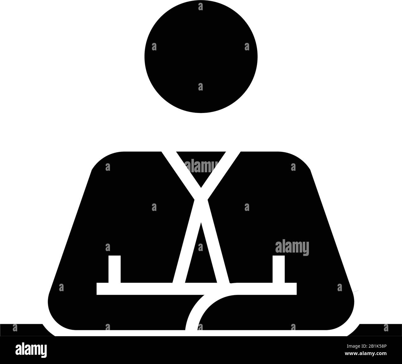 Broker black icon, concept illustration, vector flat symbol, glyph sign ...