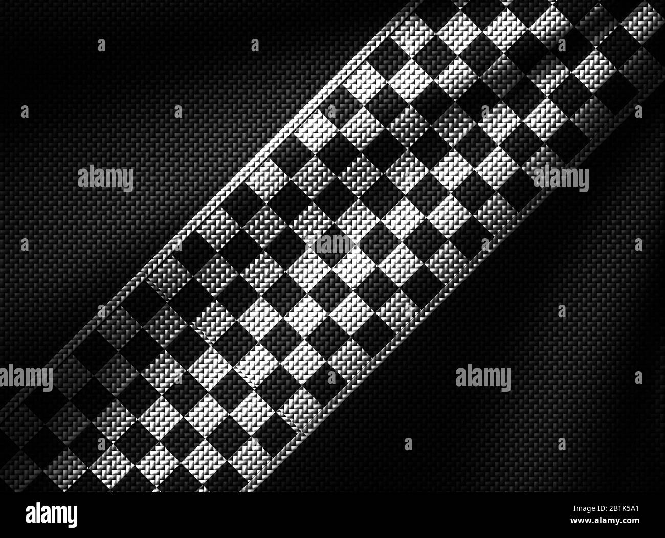 white and black carbon fiber background. checkered pattern. 3d ...