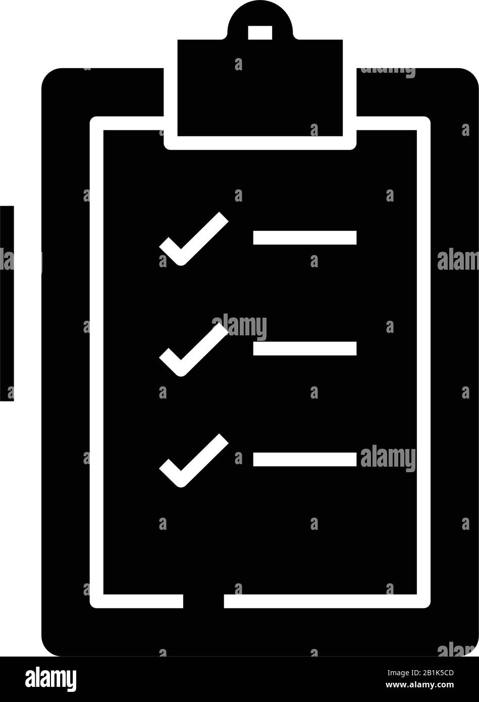 Check list black icon, concept illustration, vector flat symbol, glyph ...