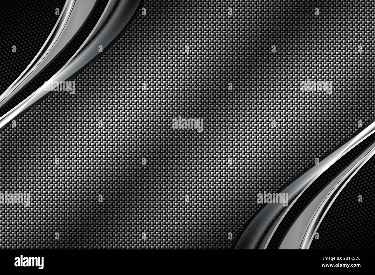 gray and black carbon fiber and curve chromium frame. metal background ...
