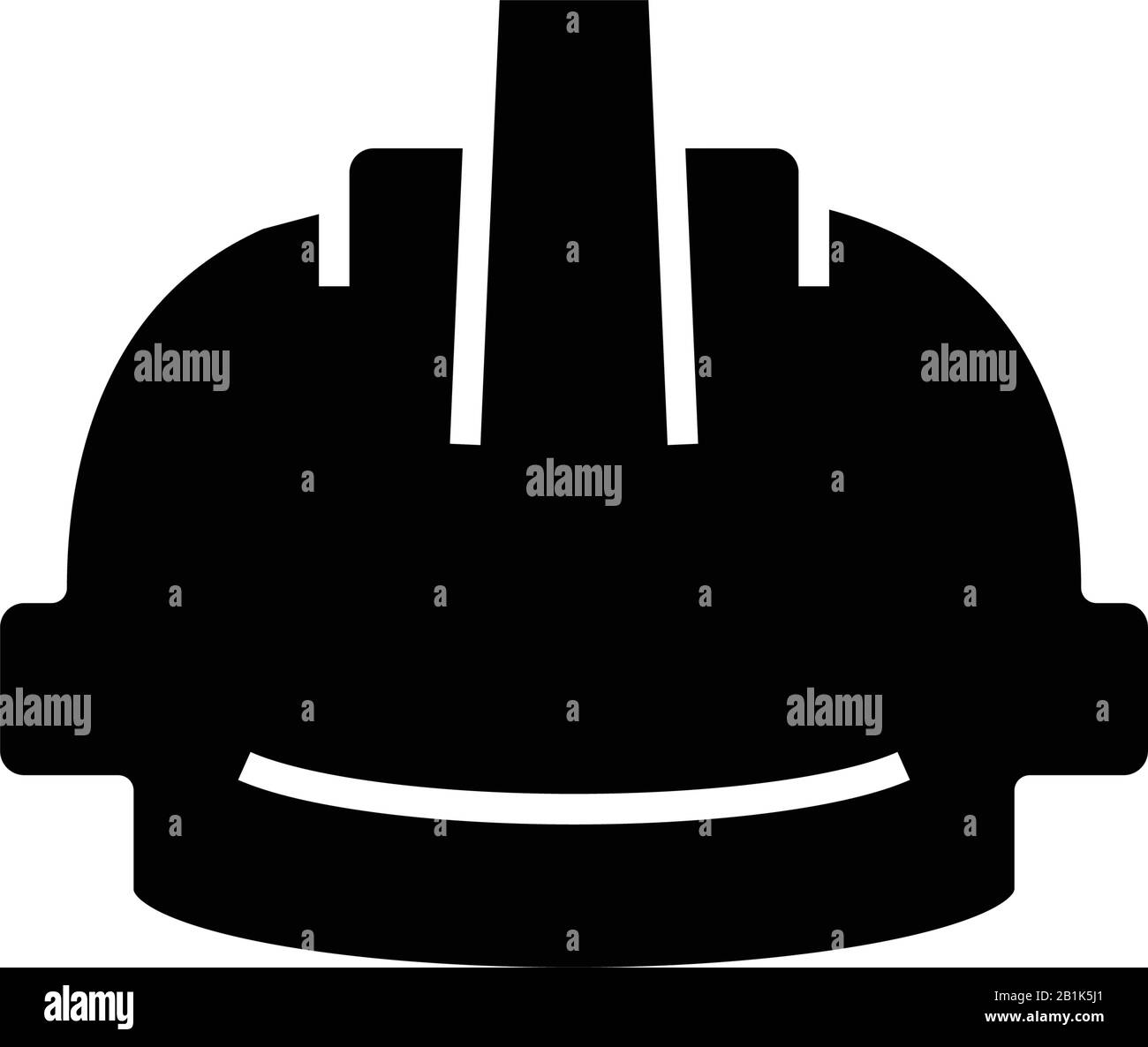 Builder helmet black icon, concept illustration, vector flat symbol ...