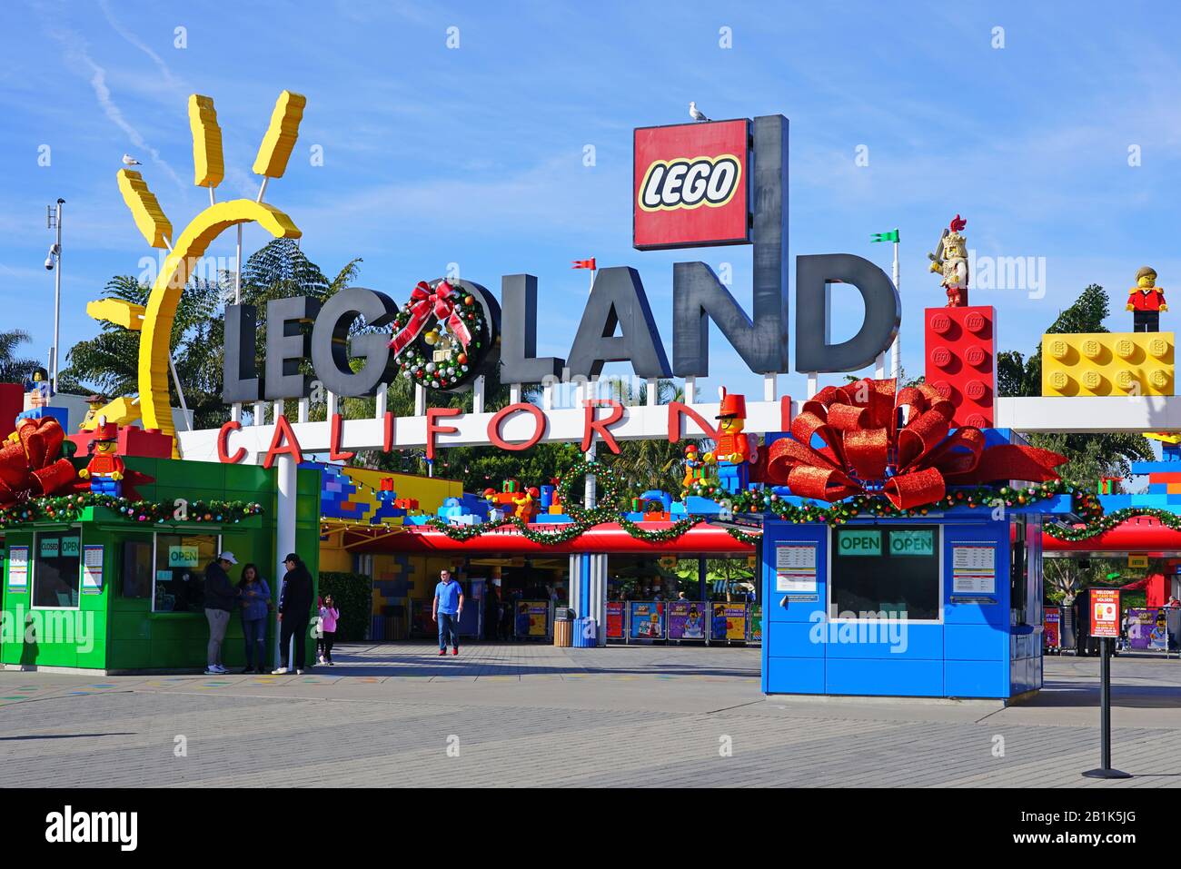 CARLSBAD, CA -4 JAN 2020- View of the entrance of Legoland California ...