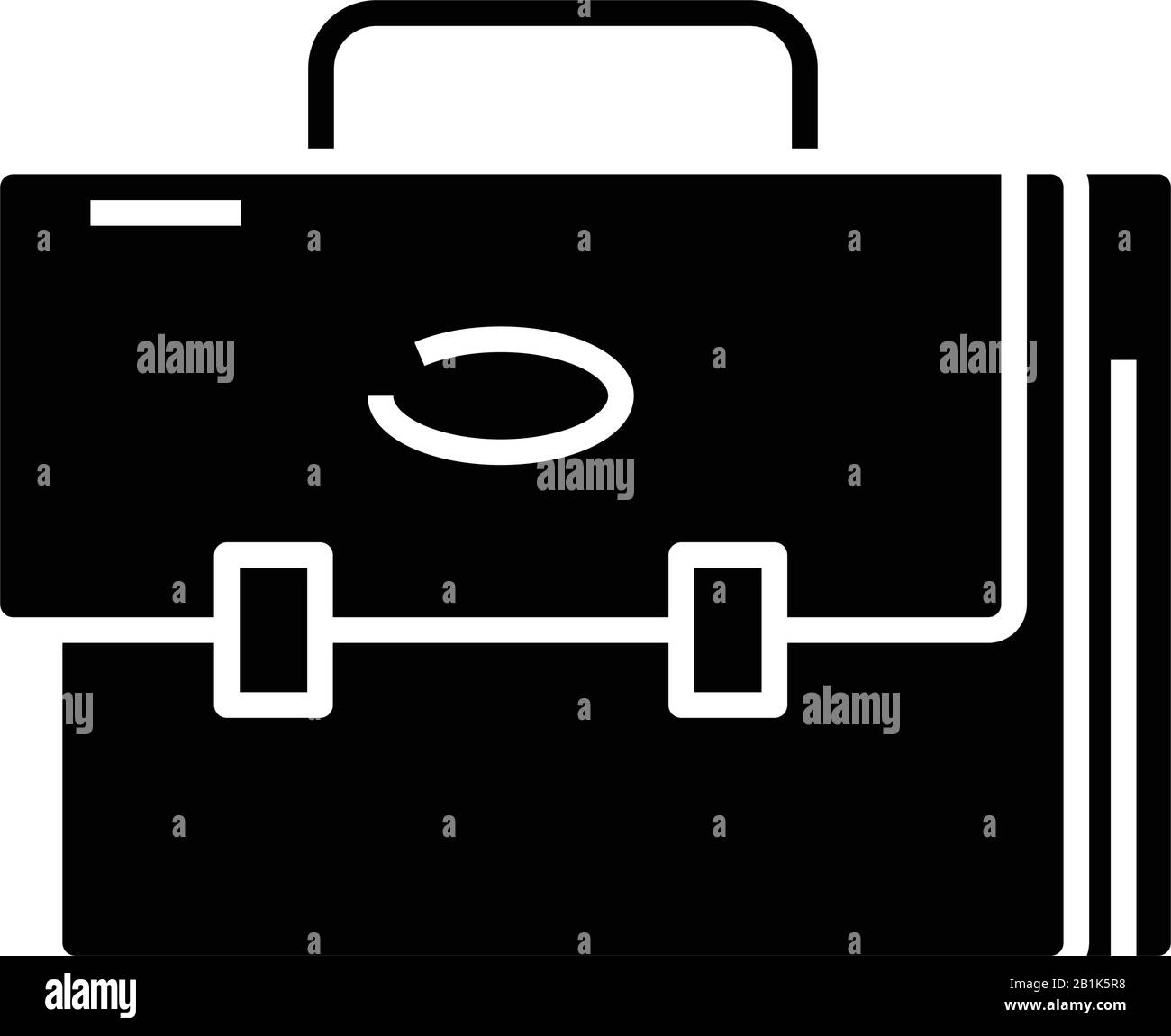 Business case black icon, concept illustration, vector flat symbol ...