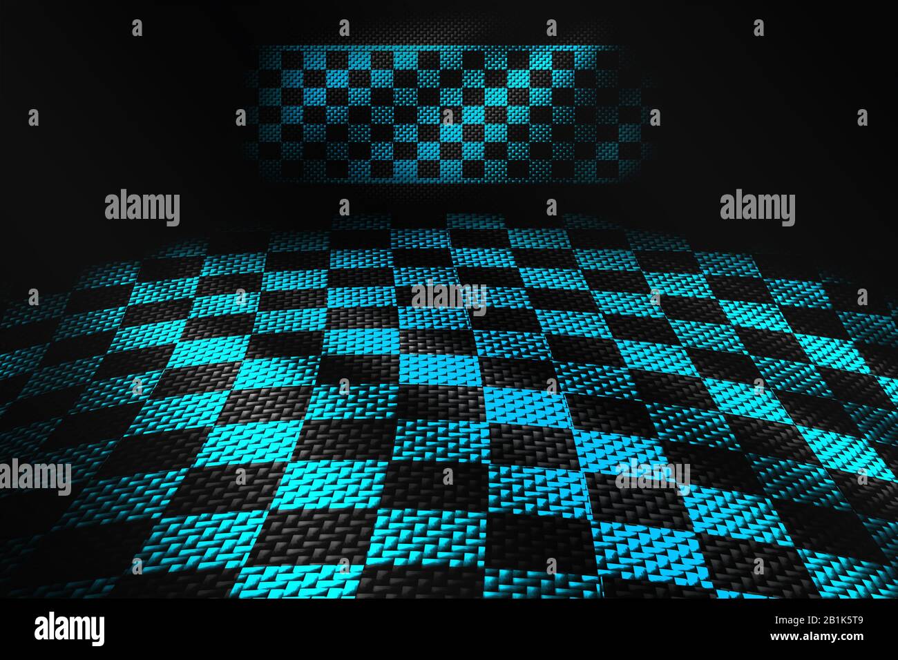 green and black carbon fiber background. checkered pattern. 3d ...