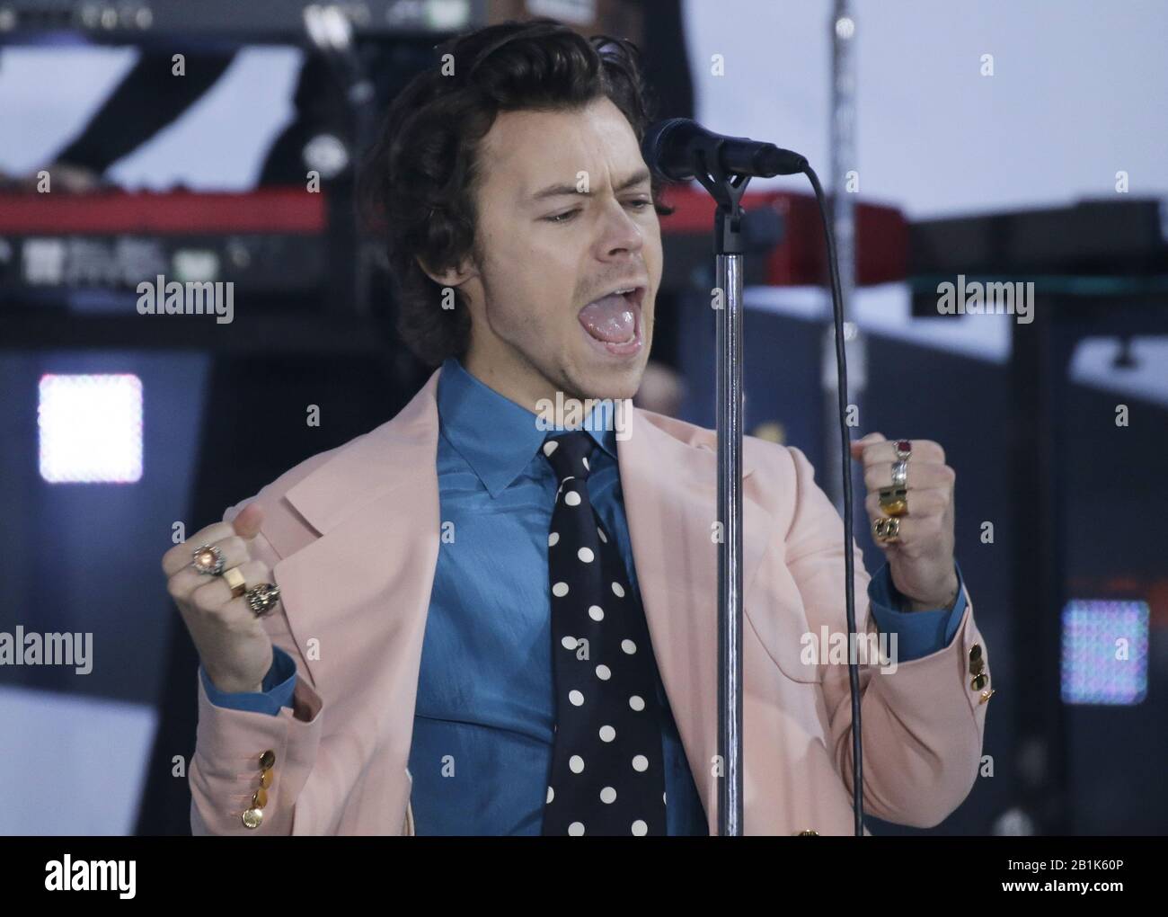 New York, United States. 26th Feb, 2020. Harry Styles performs on the ...