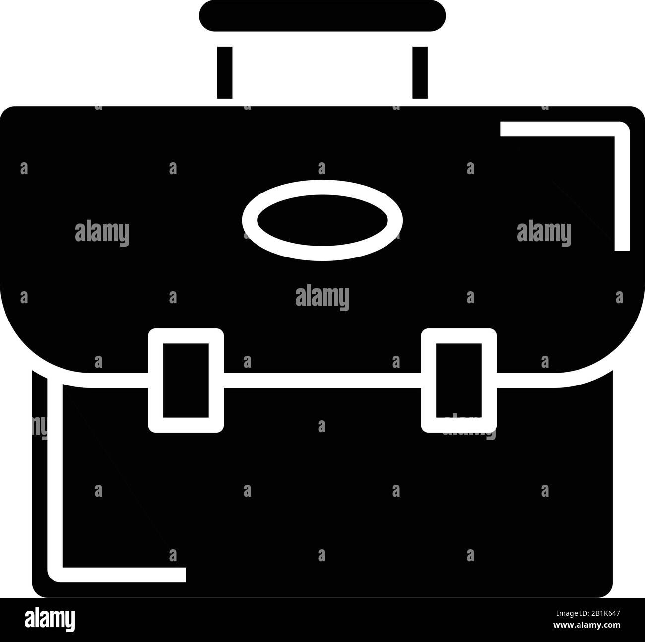Business suitcase black icon, concept illustration, vector flat symbol ...