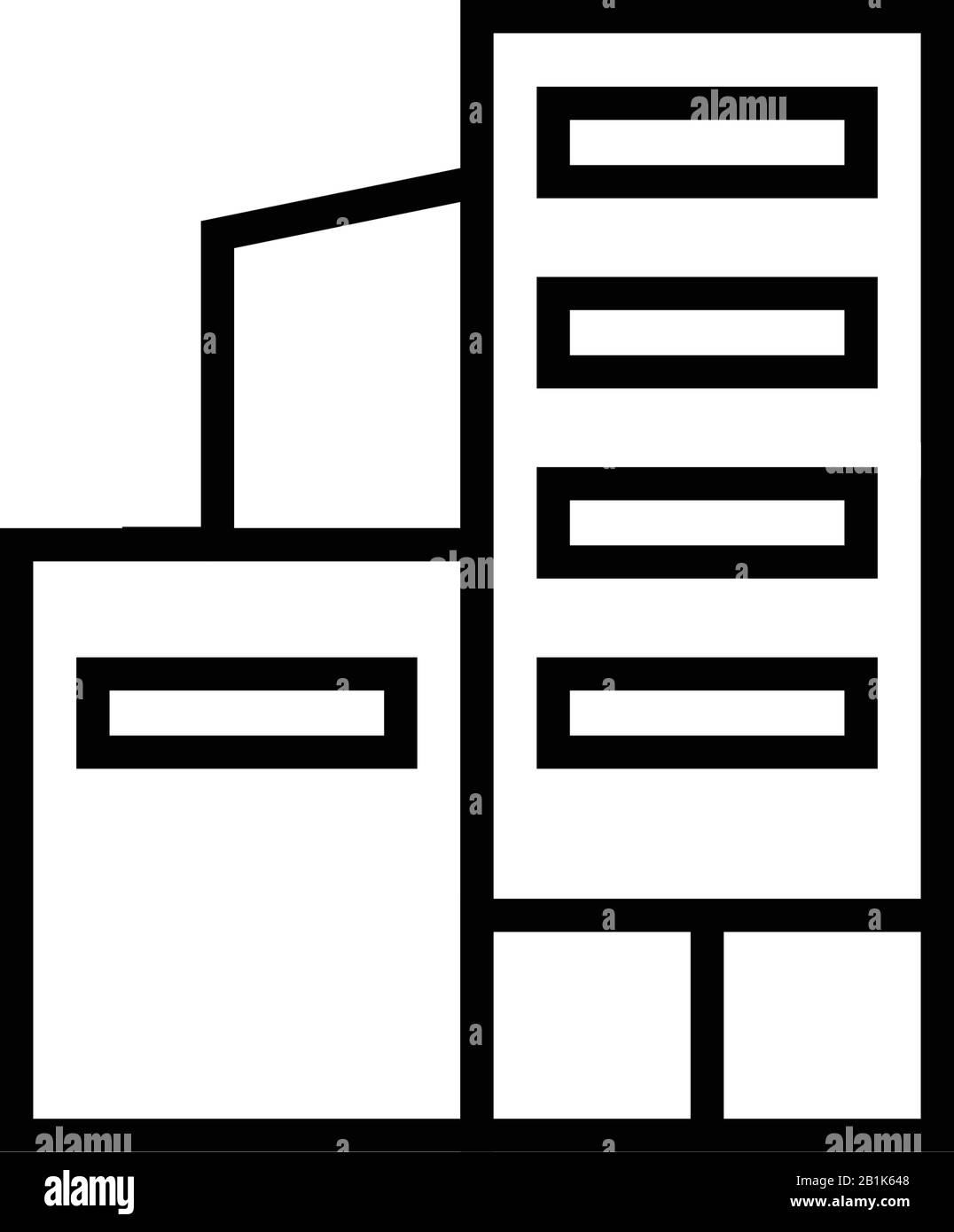 Headquarter line icon, concept sign, outline vector illustration ...