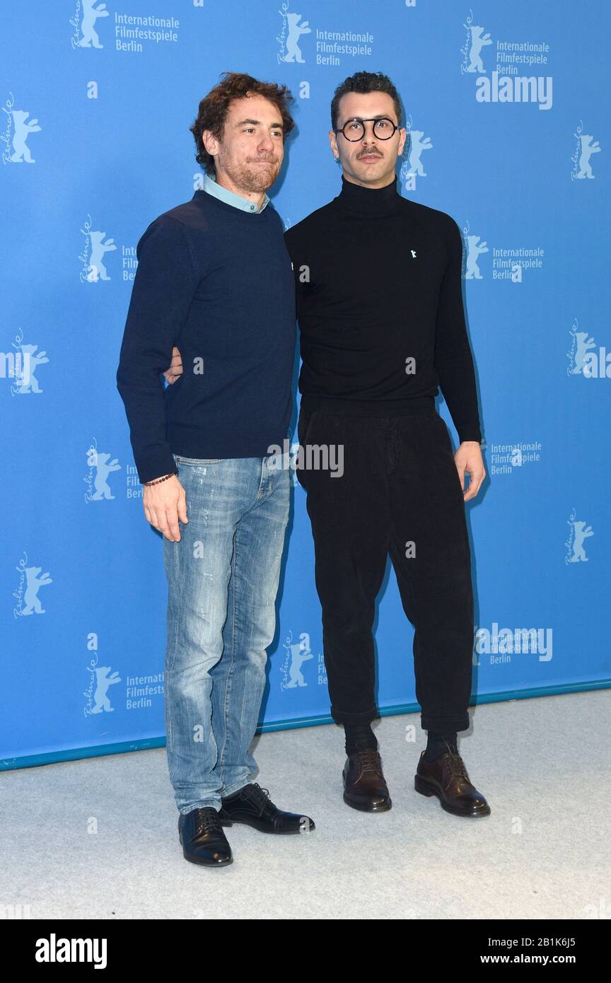 Berlin, Deutschland. 25th Feb, 2020. Elio Germano and Gabriel Montesi ...