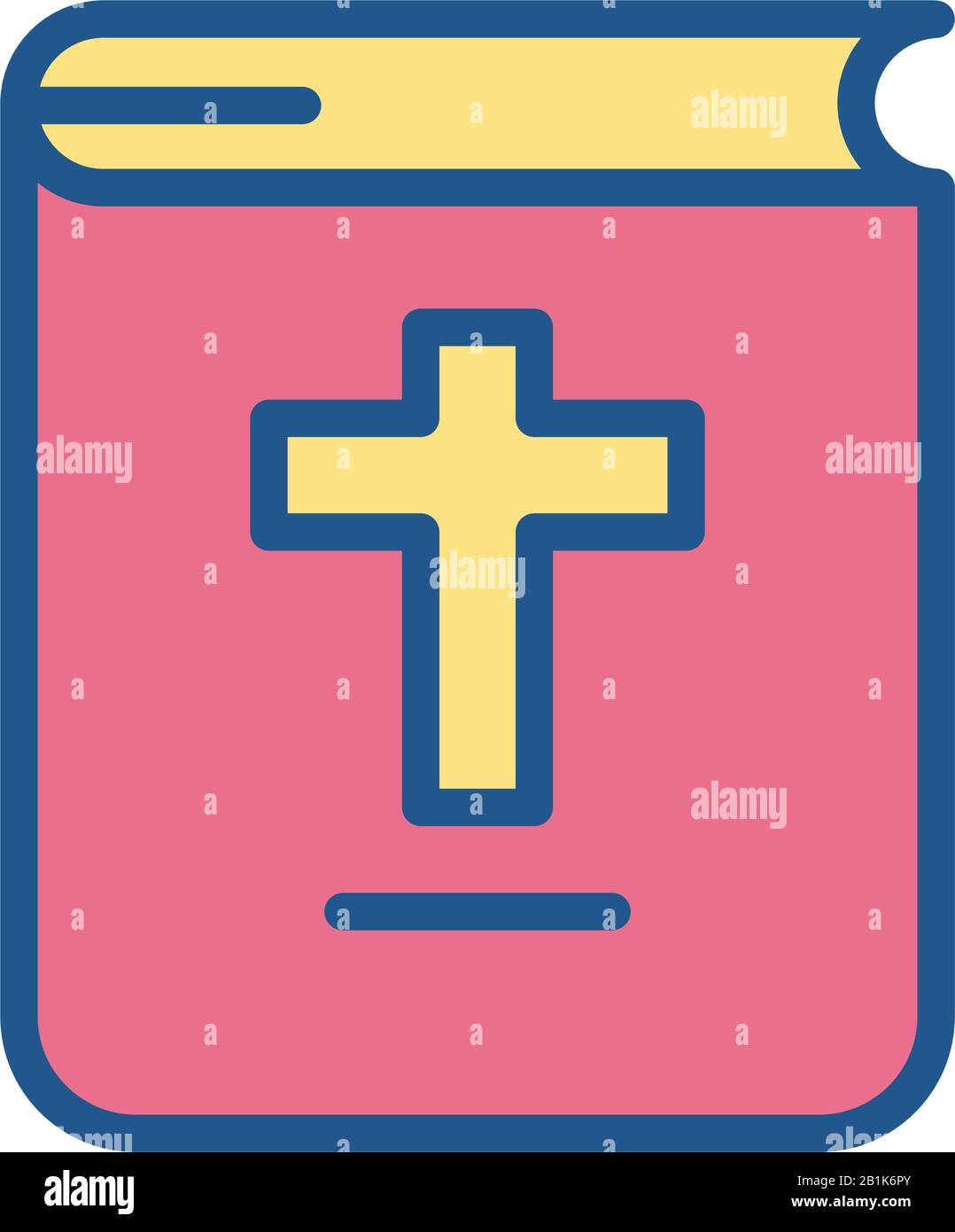 catholic bible over white background, line style icon, vector ...