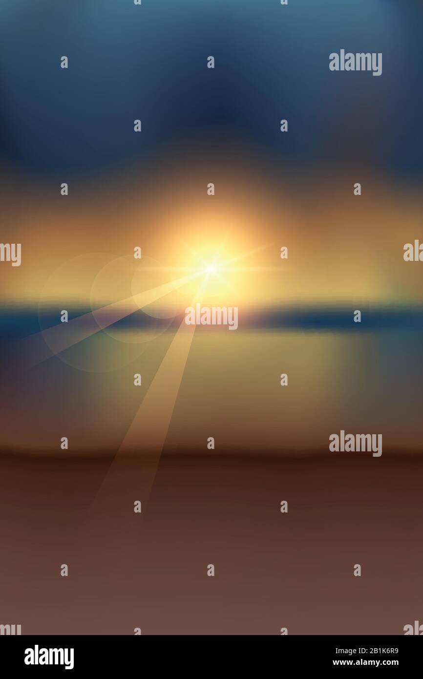 summer paradise magic sunset on the beach vector illustration EPS10 ...