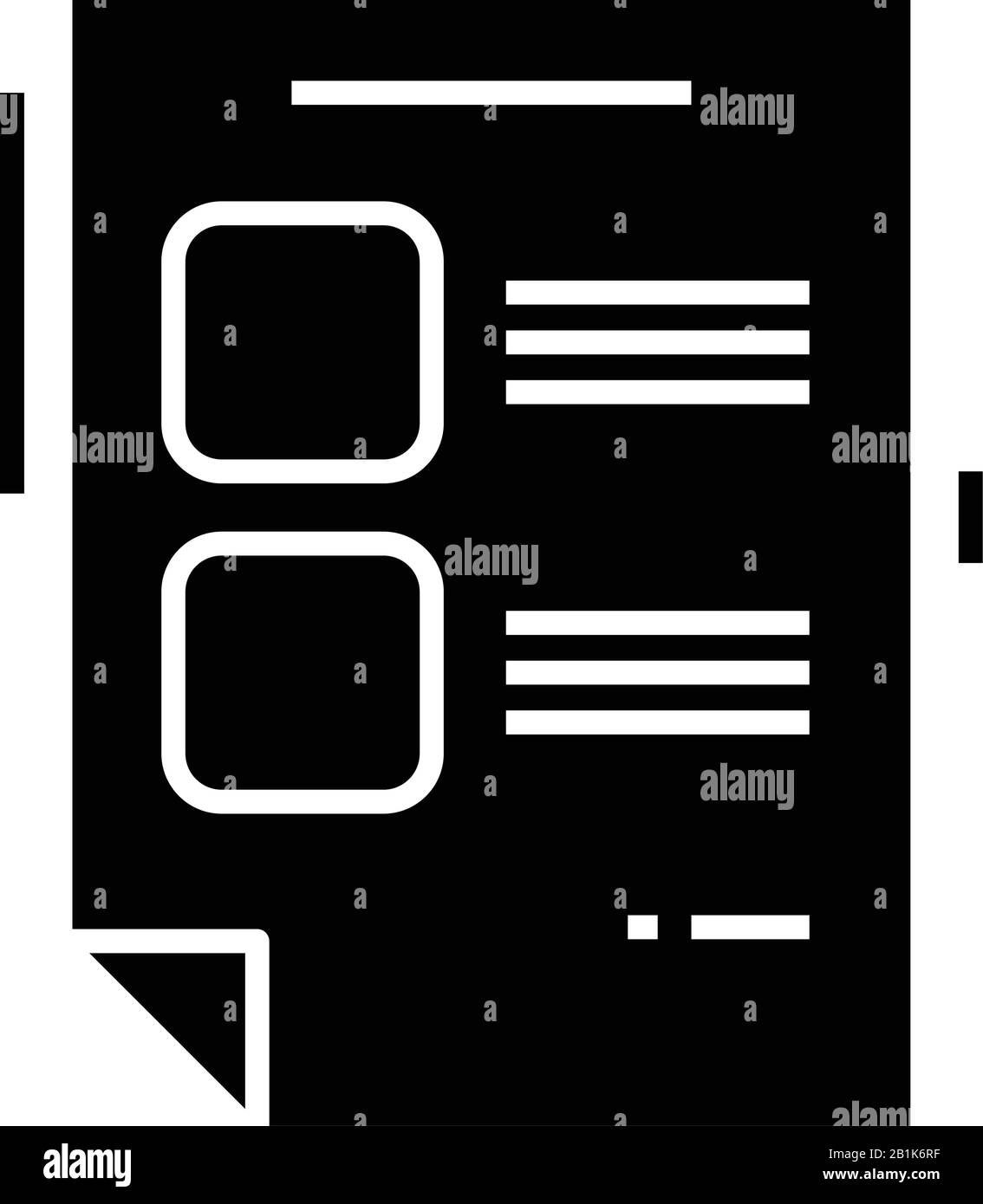 Candidate list black icon, concept illustration, vector flat symbol ...