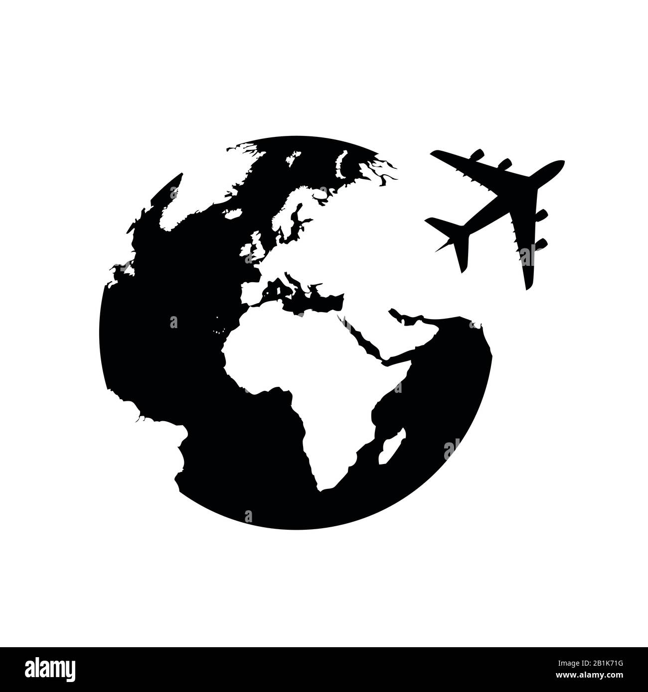 plane flying around the globe travel icon vector illustration EPS10 ...