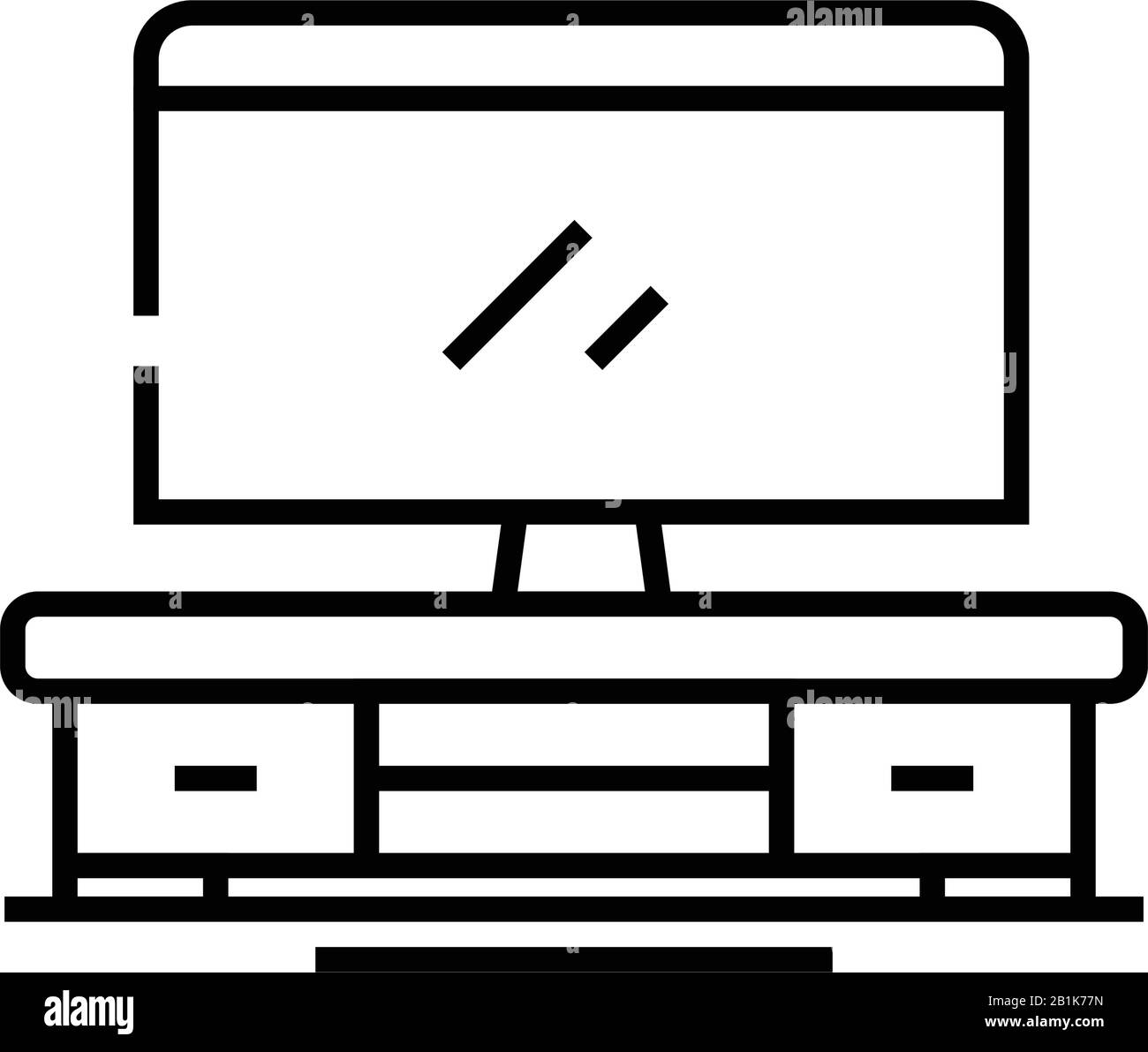 Home tv line icon, concept sign, outline vector illustration, linear ...