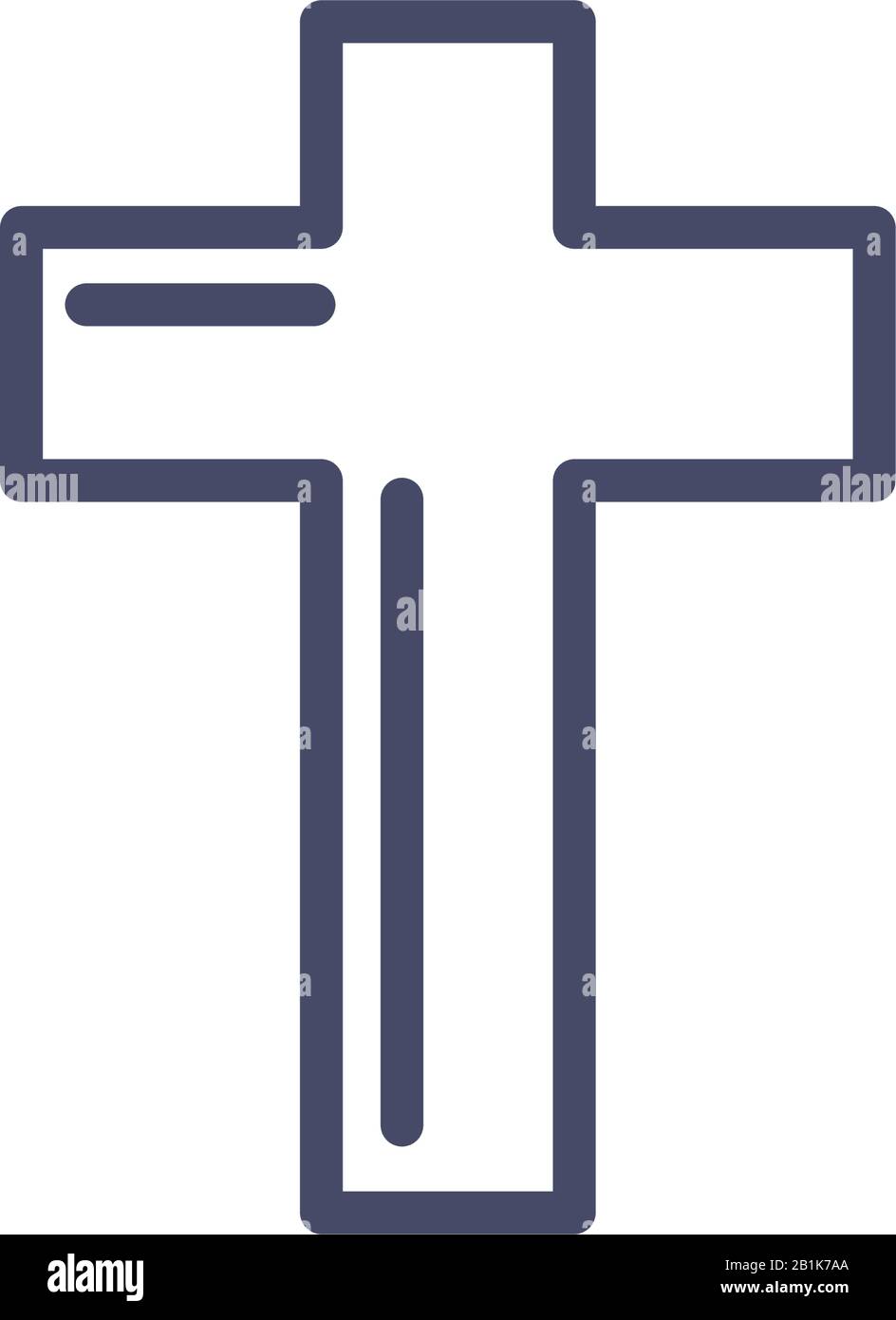 catholic cross icon over white background, line style icon, vector ...