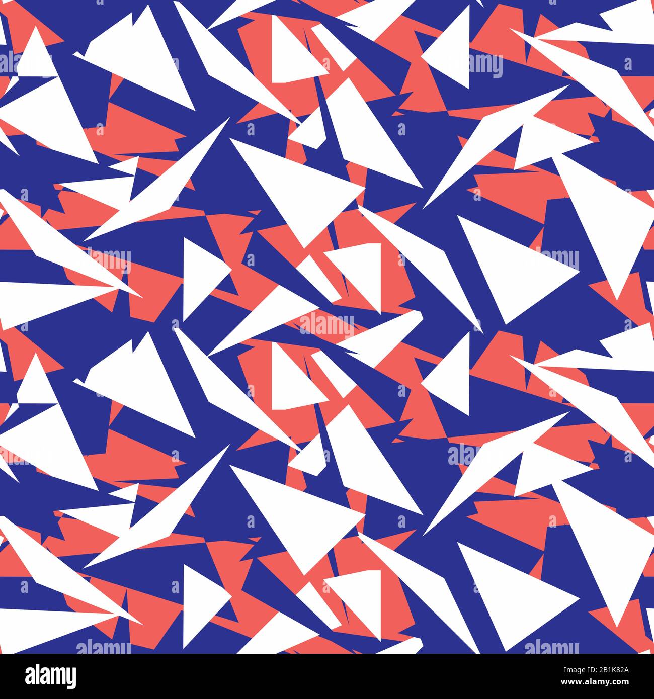 Maritime Geometric Triangle Seamless Vector Pattern. Classic Blue Red ...