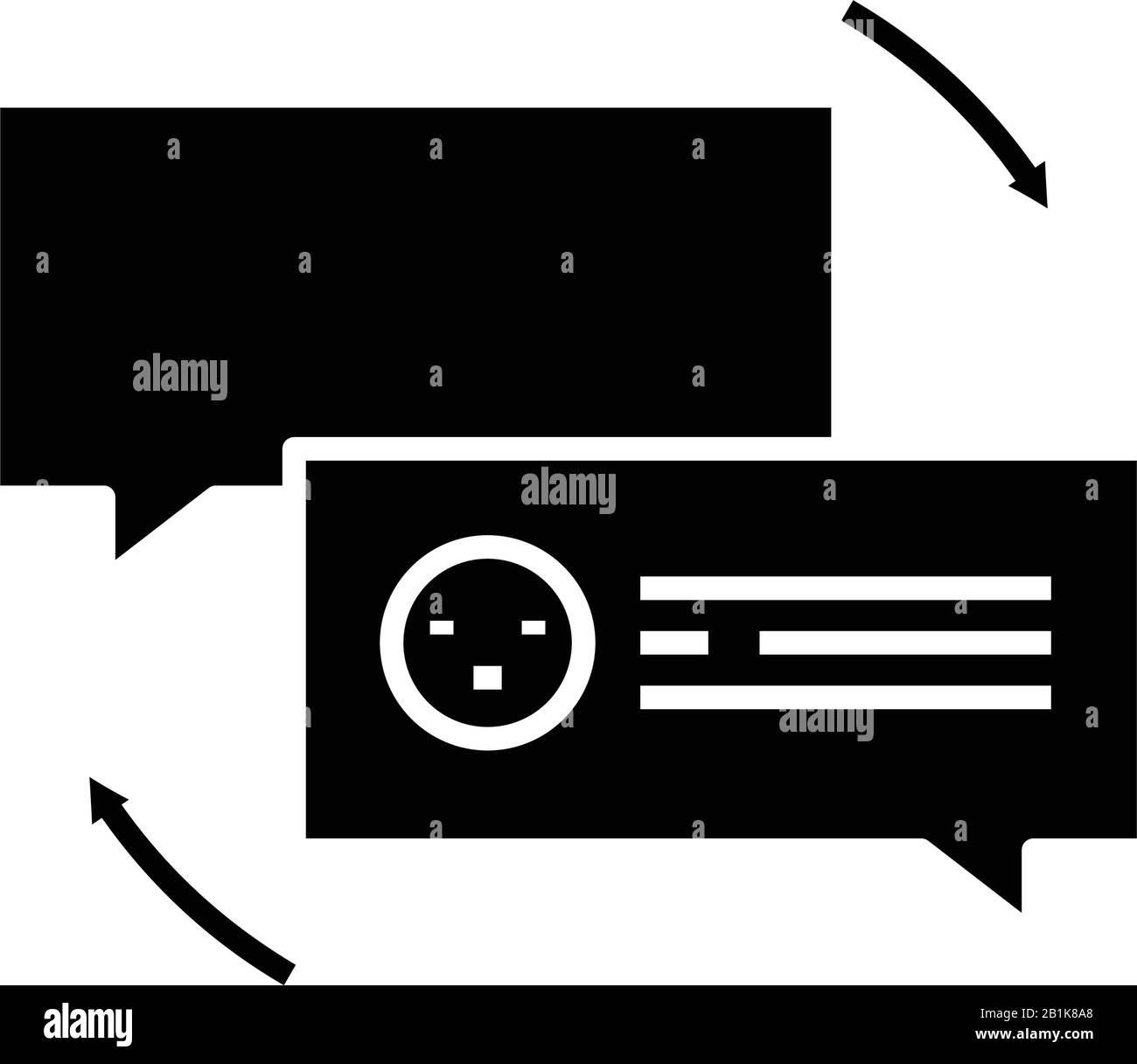 Chat black icon, concept illustration, vector flat symbol, glyph sign ...