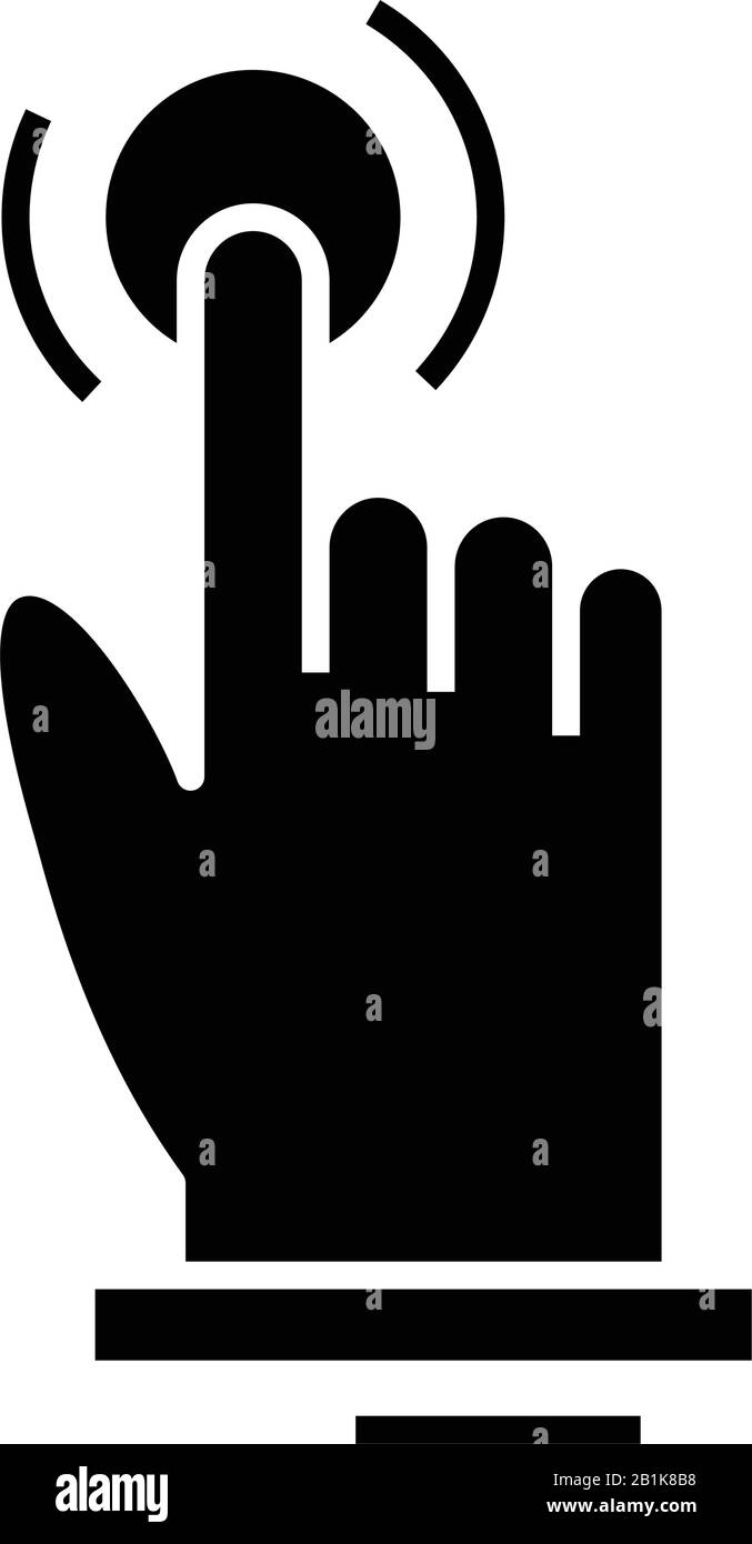 Buttom black icon, concept illustration, vector flat symbol, glyph sign ...