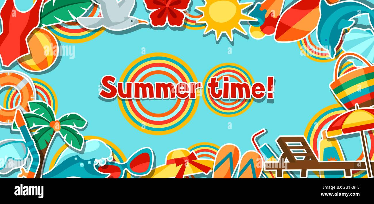 Background with summer and beach objects Stock Vector Image & Art - Alamy