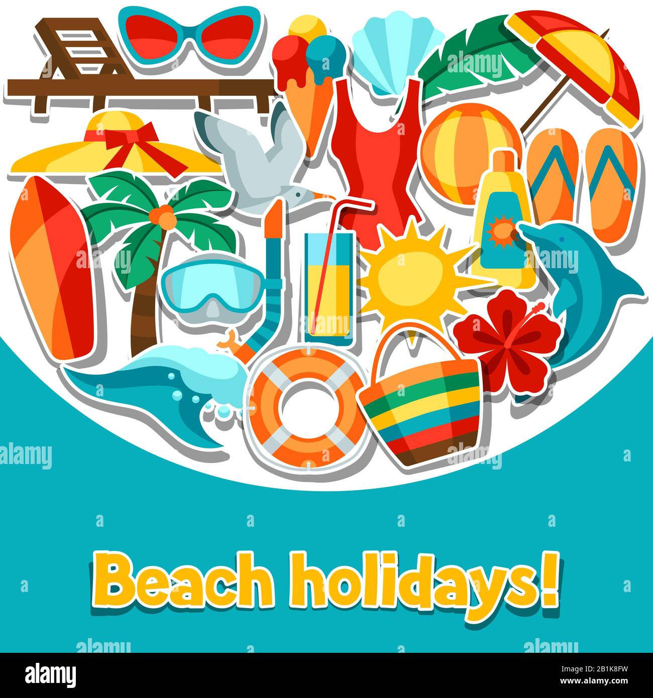 Sunbed beach Stock Vector Images - Alamy