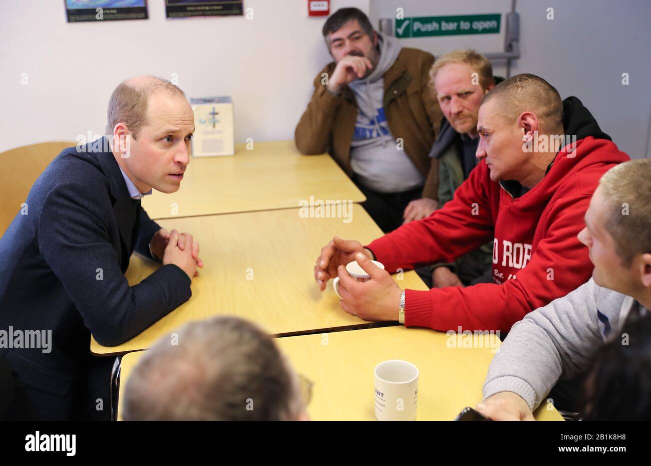 The Duke of Cambridge (left) during a visit to the Beacon Project, a ...