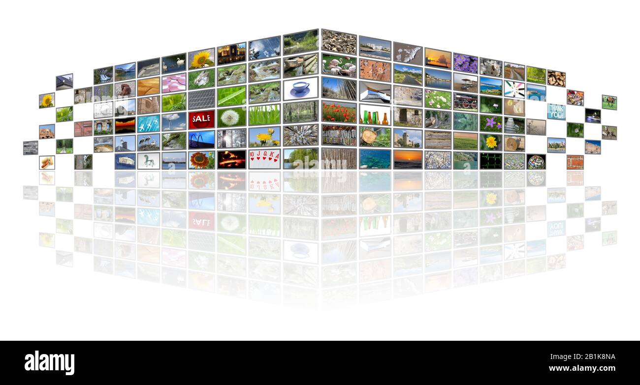 Multimedia, television and internet concept illustration, tv news ...