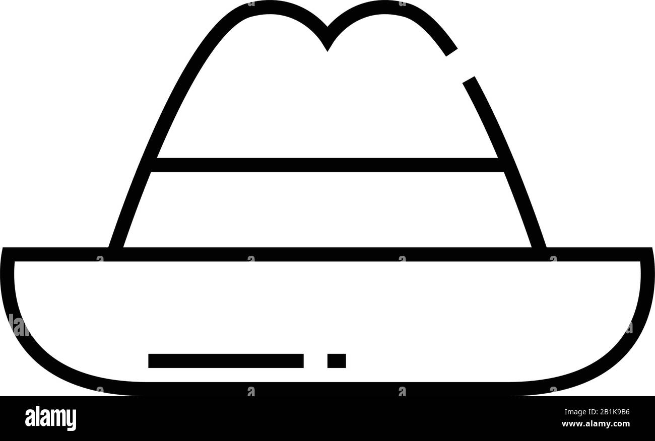 Hat line icon, concept sign, outline vector illustration, linear symbol ...