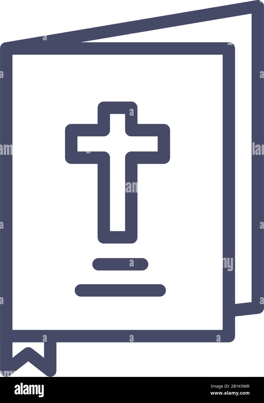 holy bible icon over white background, line style, vector illustration ...