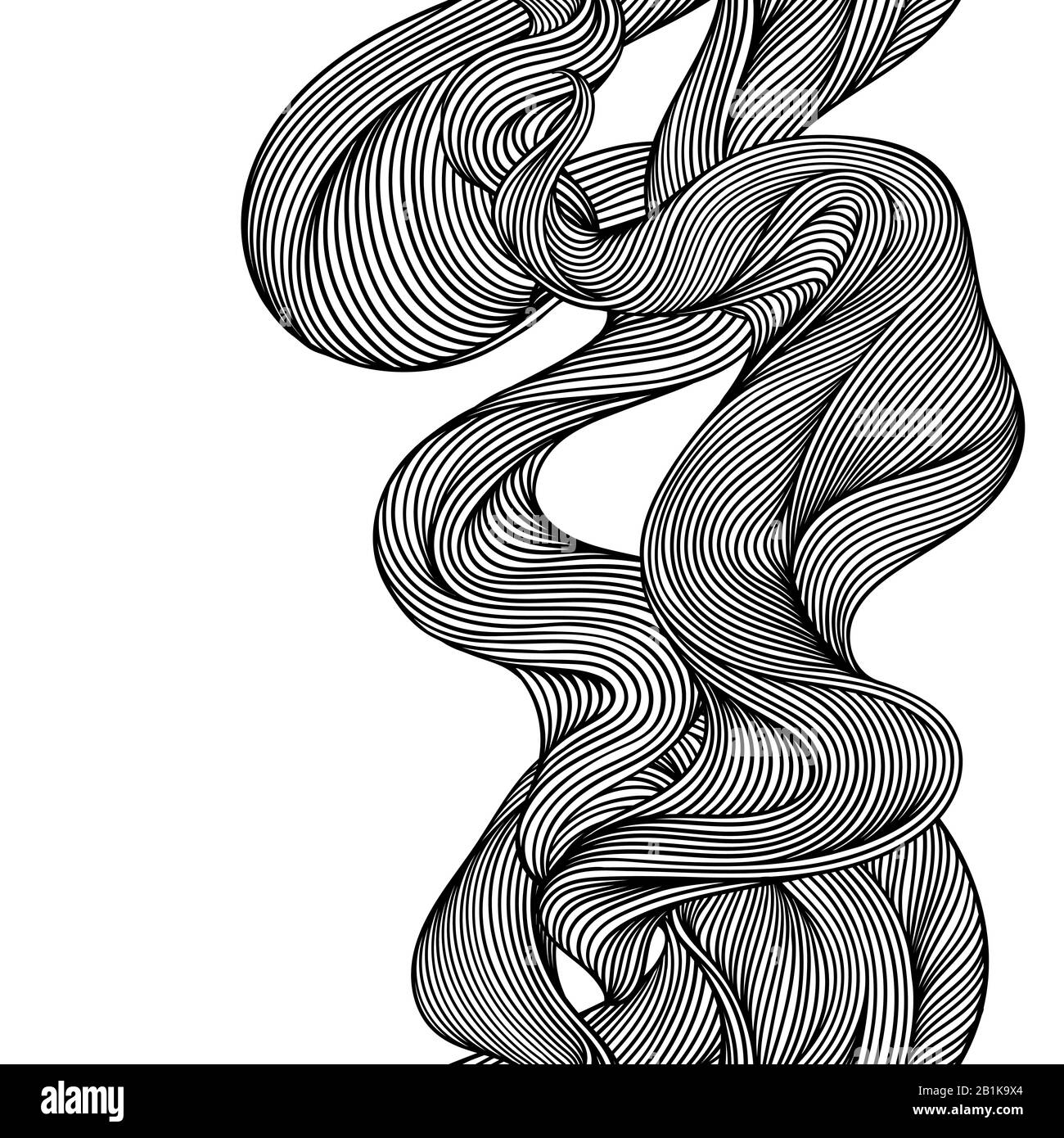 Hair curls texture Black and White Stock Photos & Images - Alamy