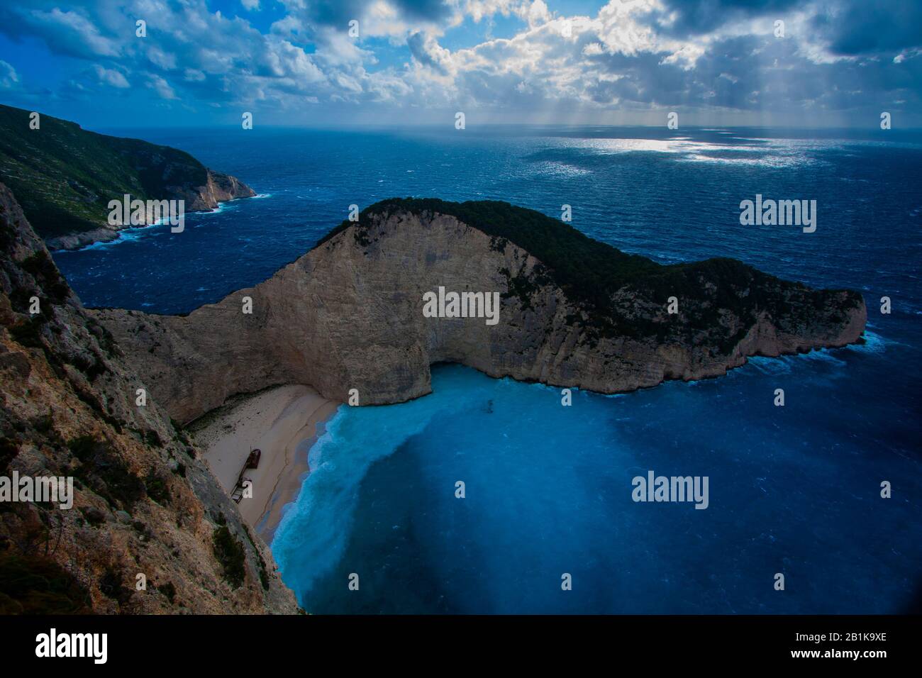 Shipwreck beach in Zakynthos island. Ionian islands, Greece Stock Photo ...
