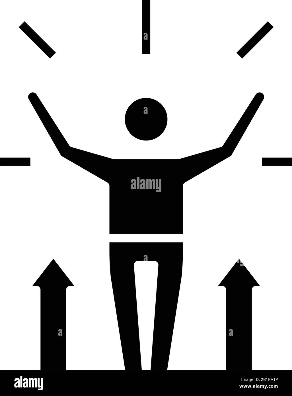 Career growth black icon, concept illustration, vector flat symbol ...