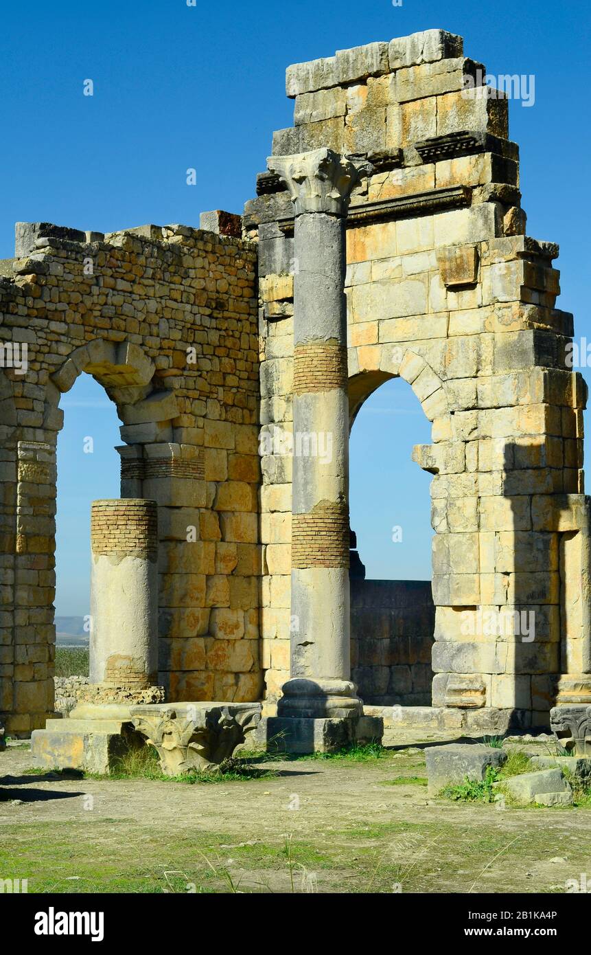 Morocco, Unesco world heritage site of ancient Roman settlement ...