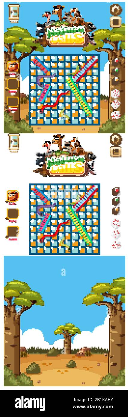 Background design for snake and ladder game with nature background ...