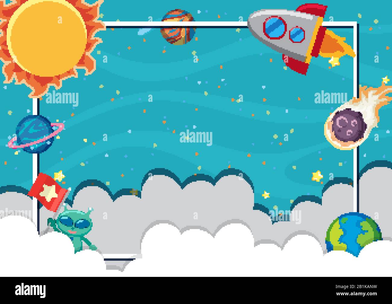 Background template design with space theme illustration Stock Vector ...