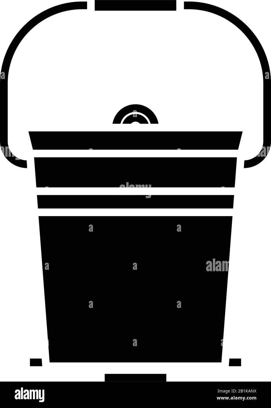Bucket black icon, concept illustration, vector flat symbol, glyph sign ...