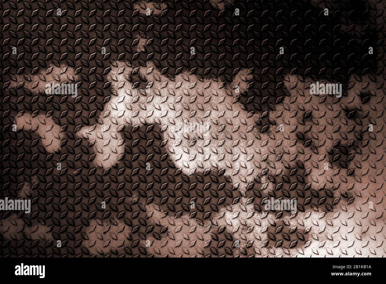 old and rust diamond plate. metal background and texture. 3d ...