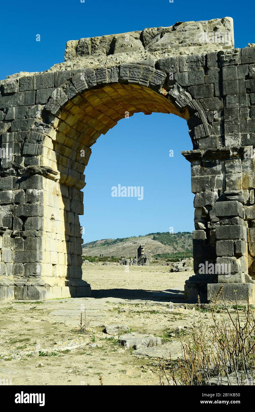 Morocco, Unesco world heritage site of ancient Roman settlement ...