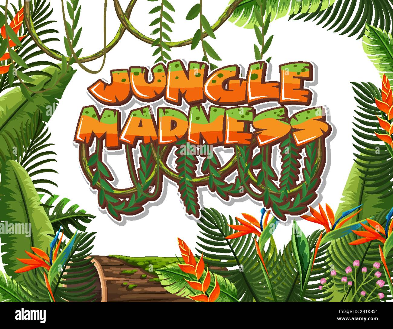 Sign template with green leaves in background illustration Stock Vector ...