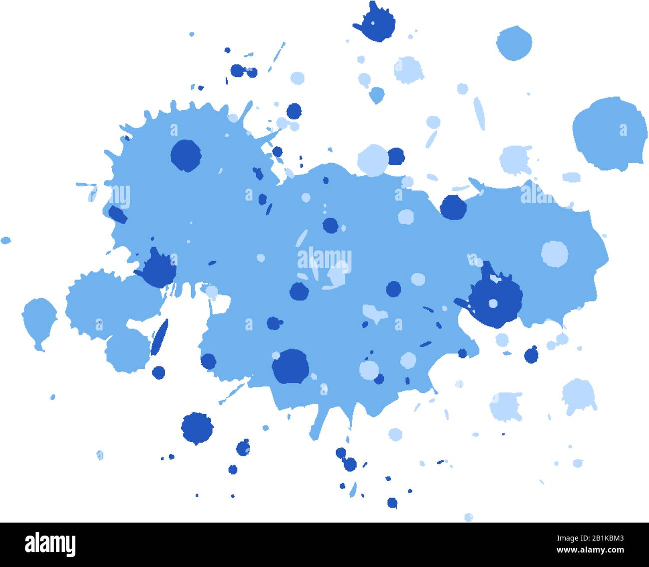 Watercolor splash in blue on white background illustration Stock Vector ...