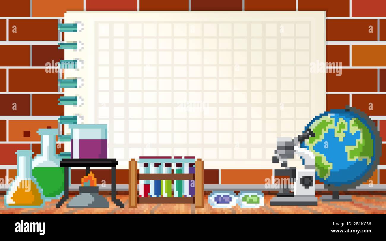 Border template with science equipments in the lab illustration Stock ...
