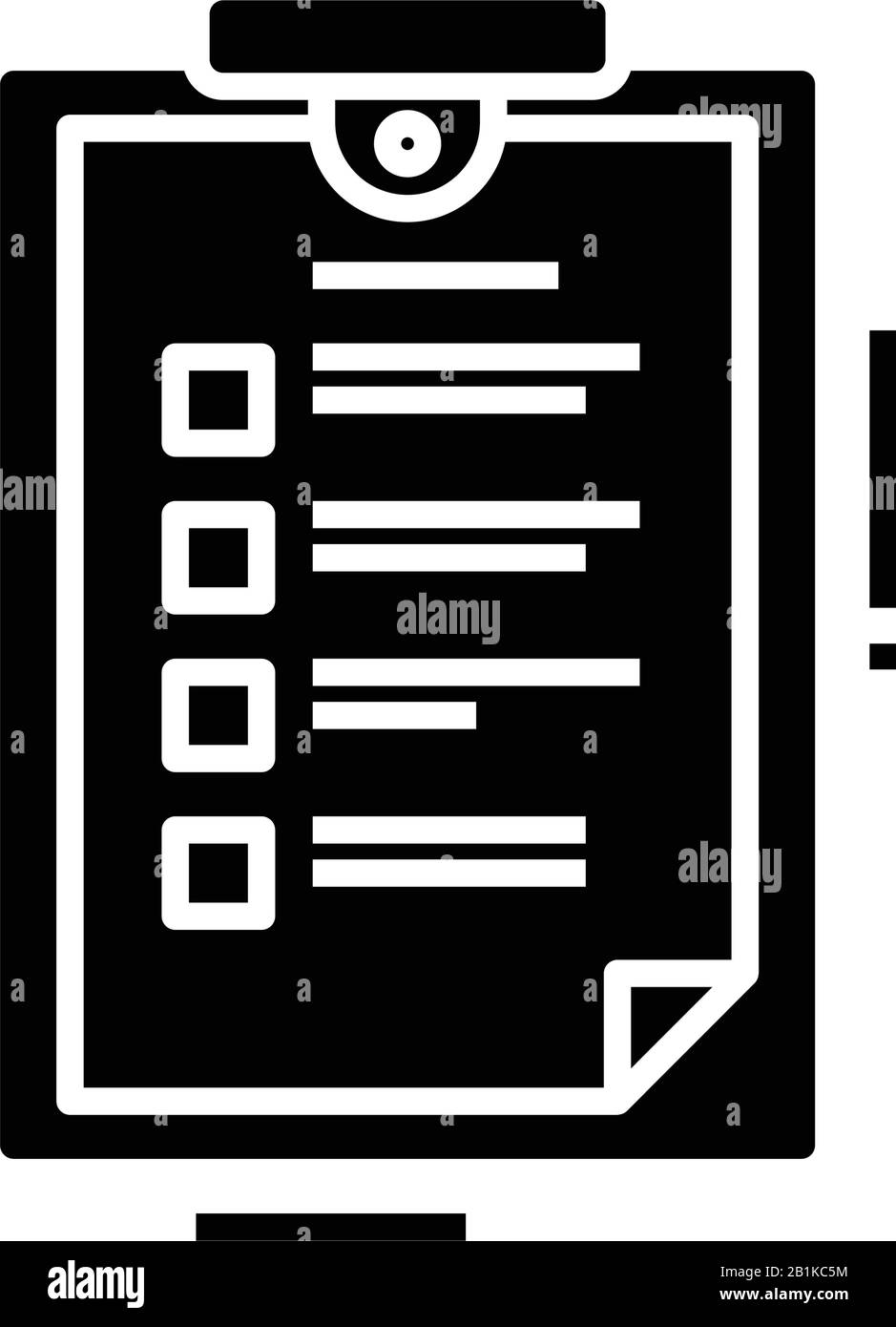 Check list black icon, concept illustration, vector flat symbol, glyph ...