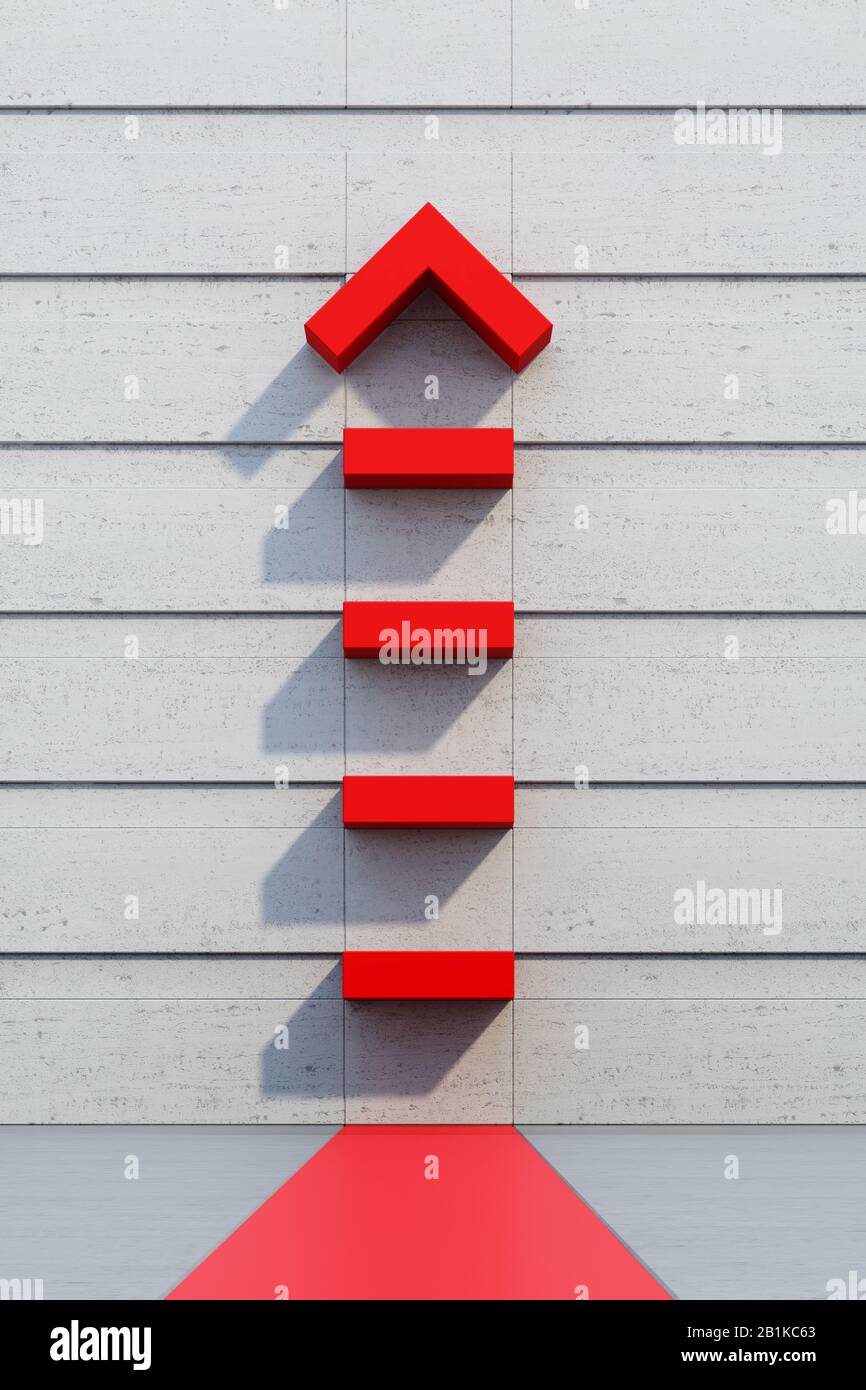 red arrow going upward Stock Photo - Alamy