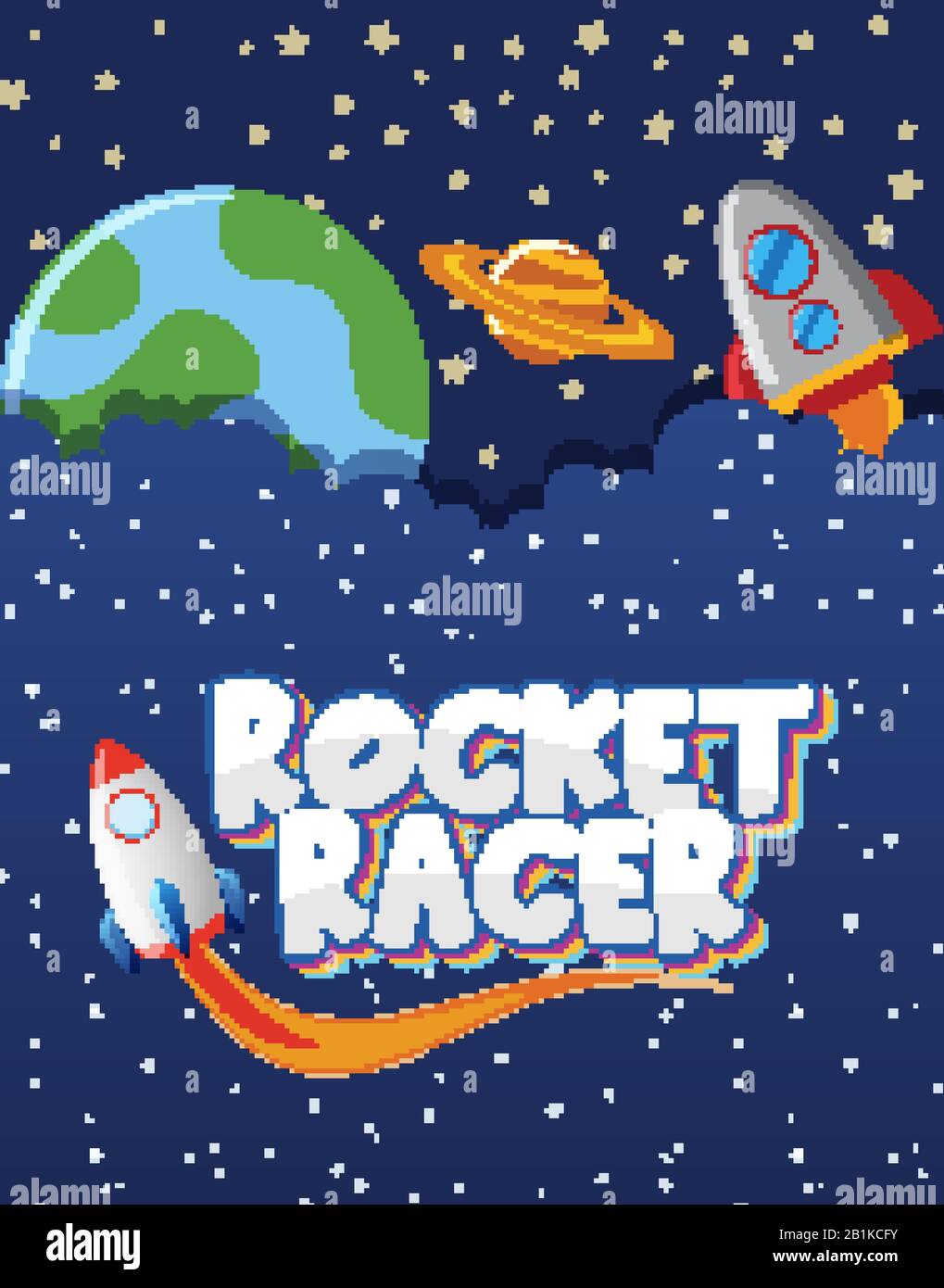 Poster design with spaceships and stars in background illustration ...