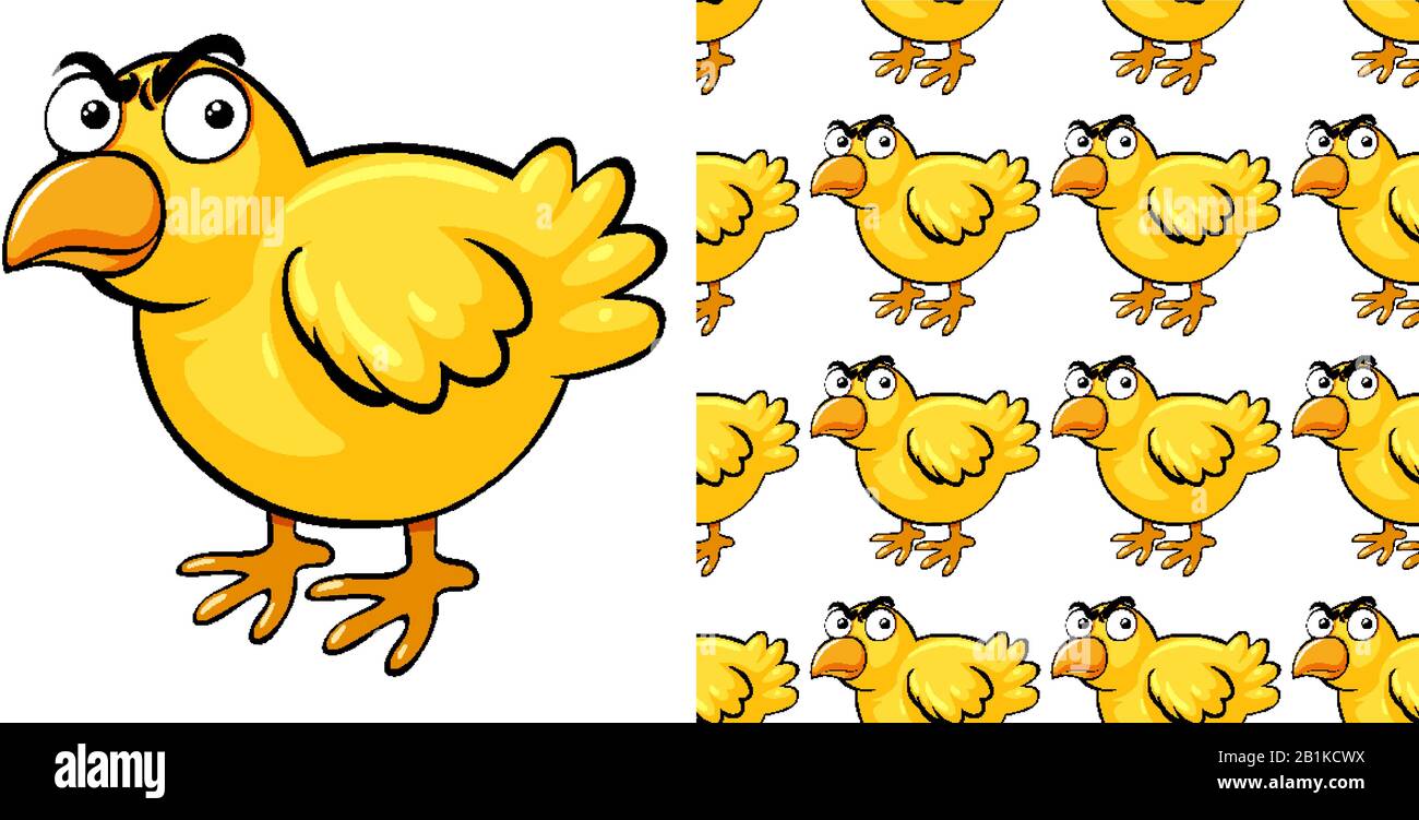 Seamless background design with little chick illustration Stock Vector ...