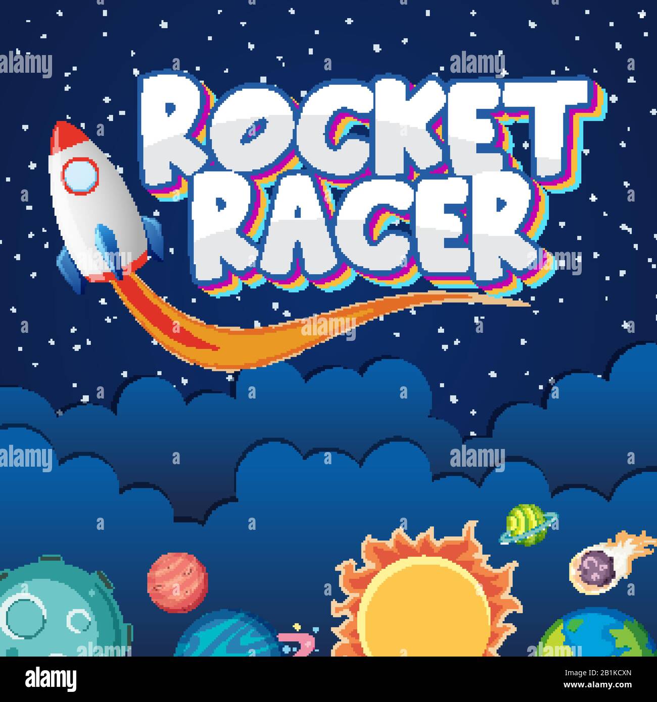 Poster design with solar system theme background illustration Stock ...
