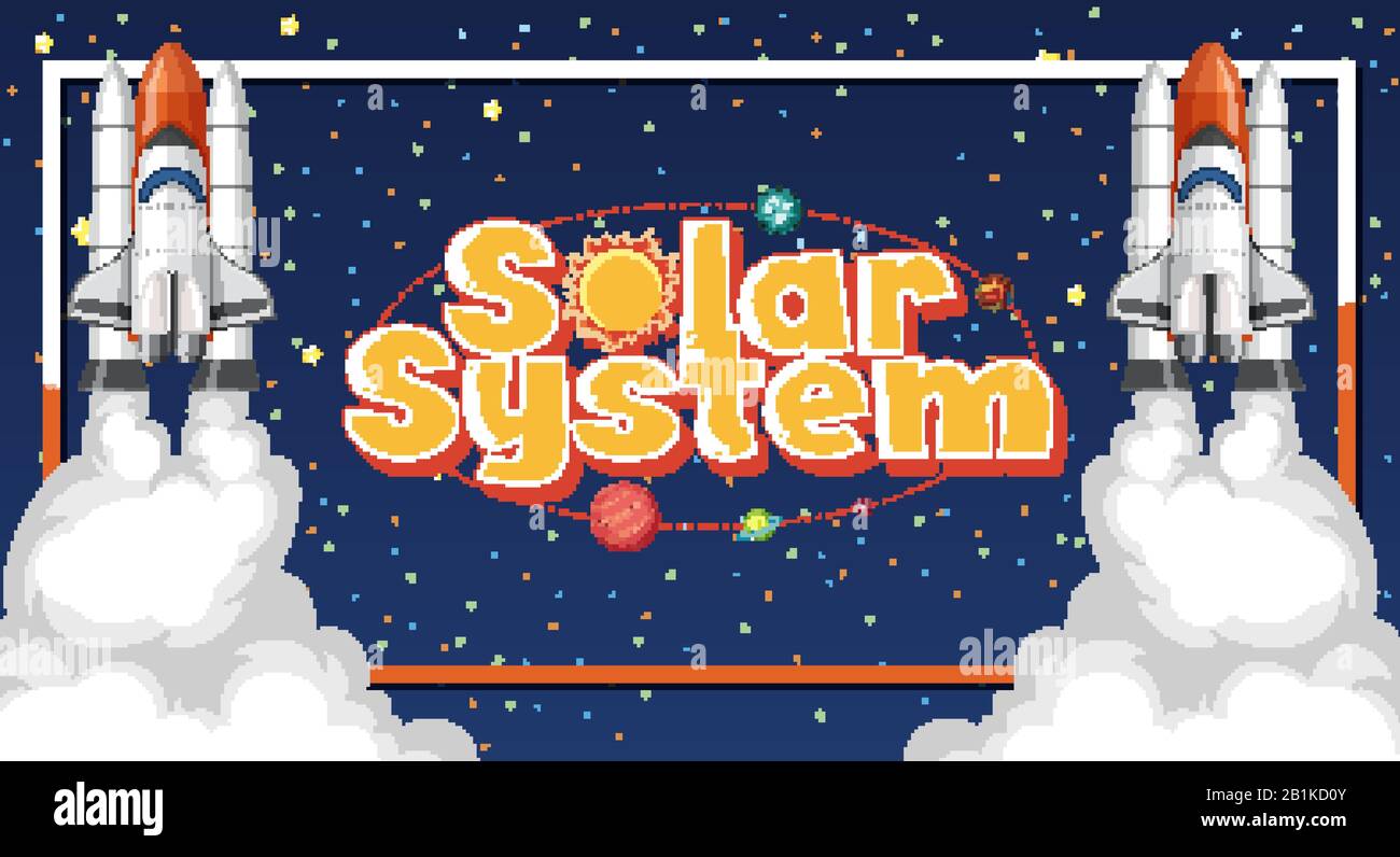 Poster design with two spaceships in the space illustration Stock ...