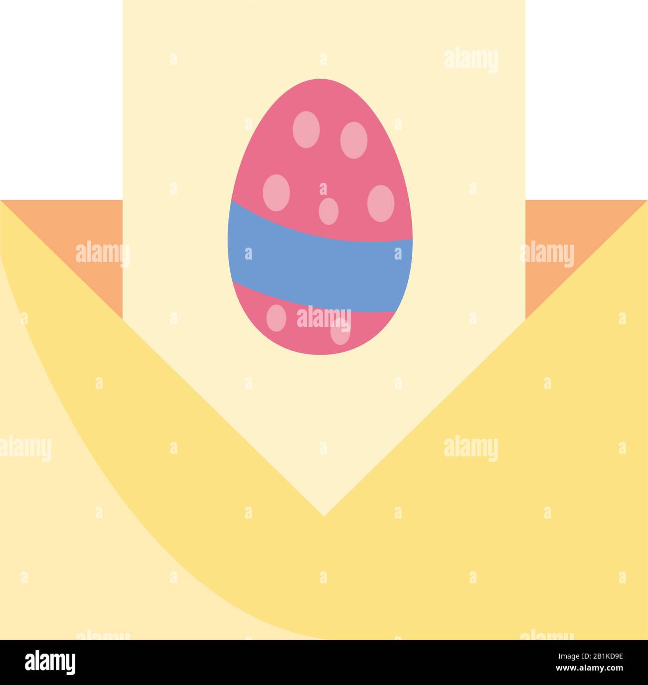 envelope with easter egg icon over white background, colorful and flat ...